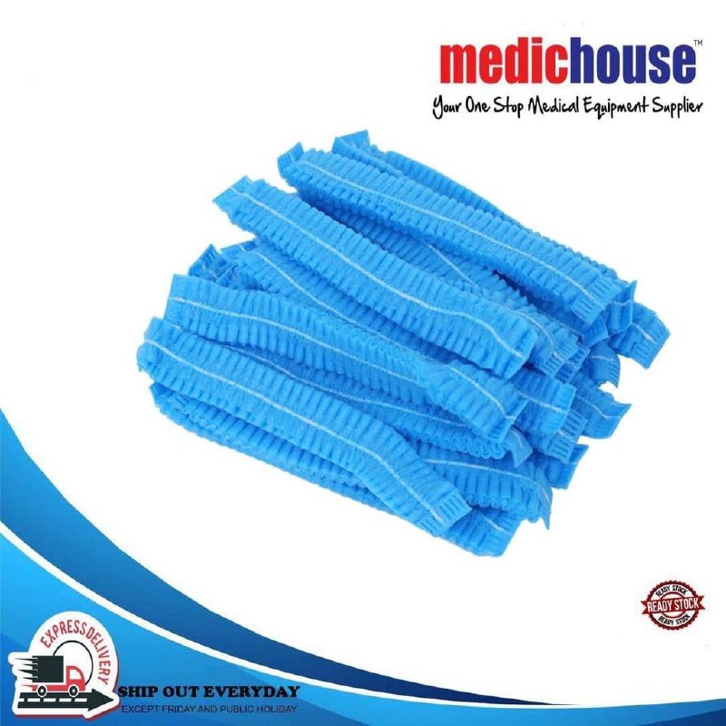 Disposable woven surgical cap, clip caps 100pcs - Medichouse